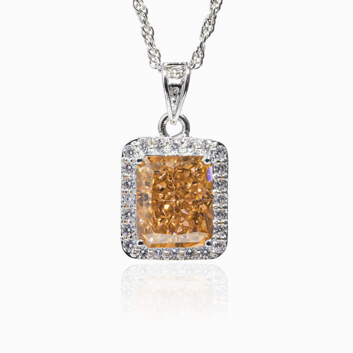 Orange Charm Pendant with Chain